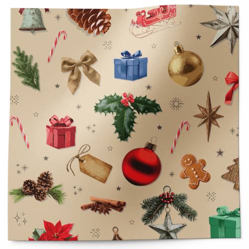 Rustic Christmas Tissue Paper 20x30 | 240 Sheets Wholesale